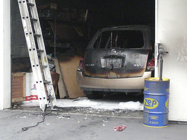 Car destroyed by fire at auto service shop | Kitsap Daily News