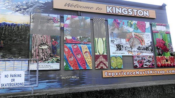 Volunteers remove paint from 'Welcome to Kingston' sign | Kitsap Daily News