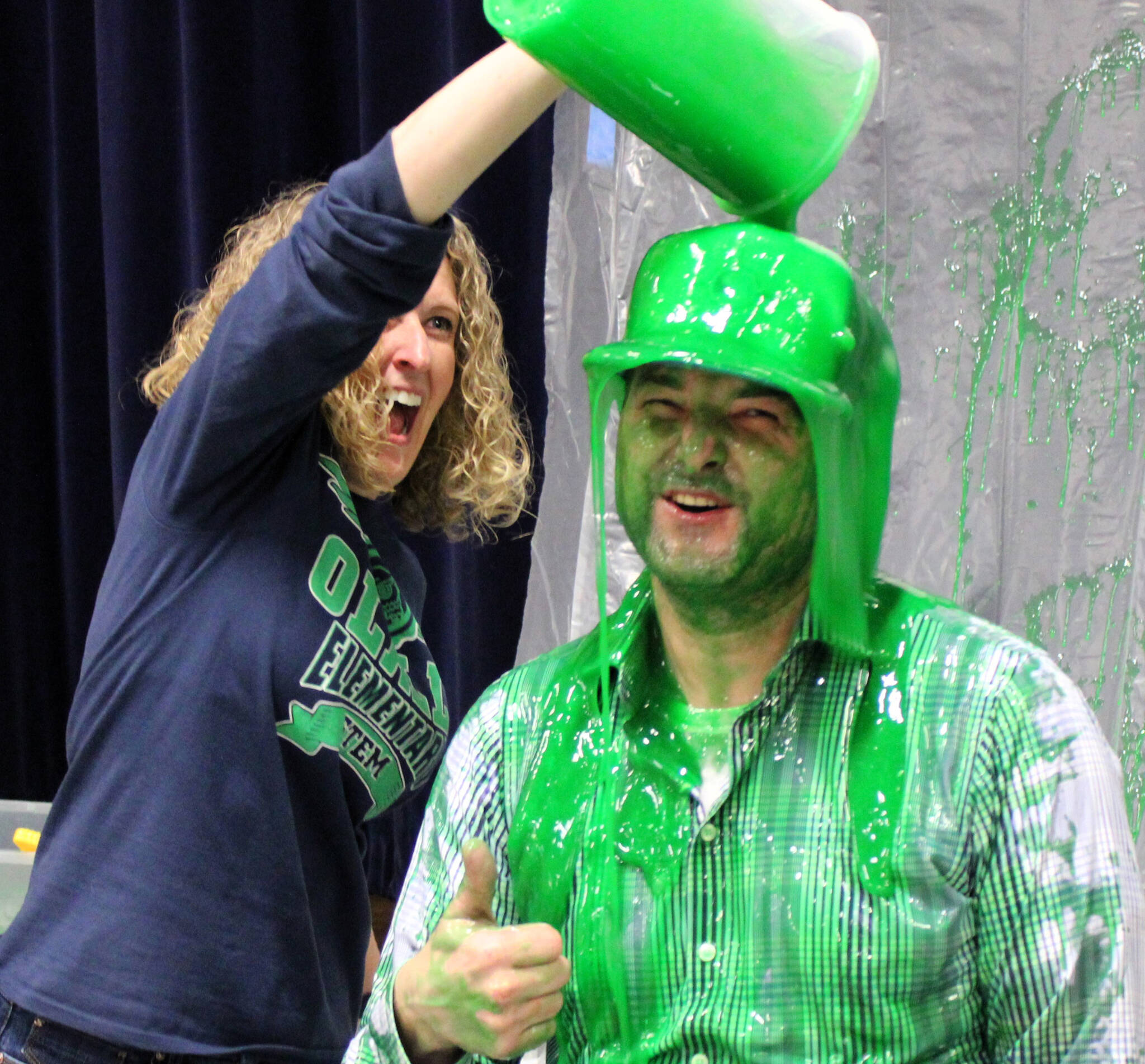 Principal slimed to celebrate student attendance | Kitsap Daily News
